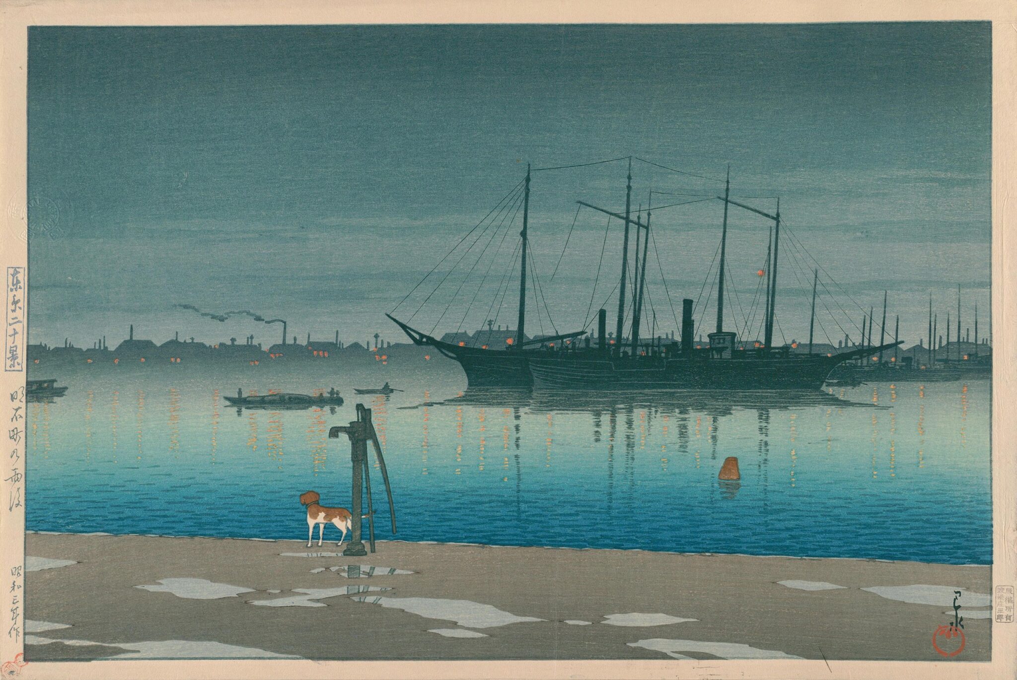 Rainy Season at Ryoshimachi, Shinagawa, by Kawase Hasui - Masterpieces ...